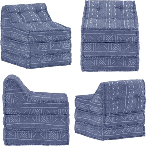Modularer Pouf Indigo Stoff - Sitzsack - Modulares Sofa - Lounge Möbel ...