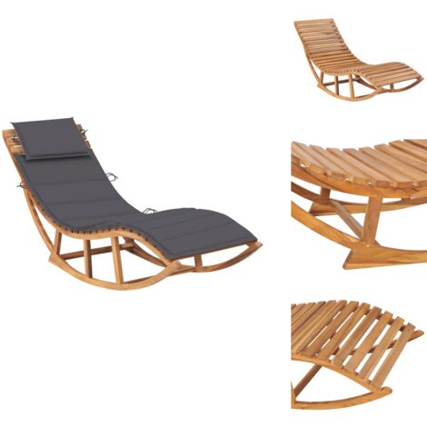 Schaukelliege mit Auflage Massivholz Teak - Sonnenliege - Gartenliege ...