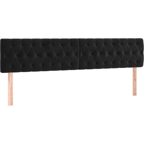 Kopfteile 2 Stk. Schwarz 90x7x78/88 cm Samt - Bettkopfteile - Kopfteile ...