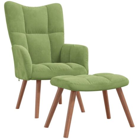 Relaxsessel mit Hocker Hellgrün Samt - Sessel - Samt Sessel - Wohnraum ...