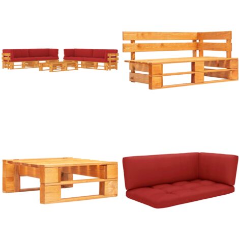 6-tlg. Paletten-Lounge-Set Honigbraun Imprägniertes Kiefernholz ...