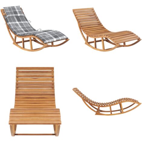 Schaukelliege mit Auflage Massivholz Teak - Sonnenliege - Gartenliege ...