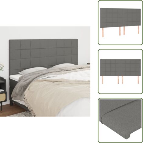 Kopfteile 4 Stk. Dunkelgrau 80x5x78/88 cm Stoff - Bettkopfteile ...