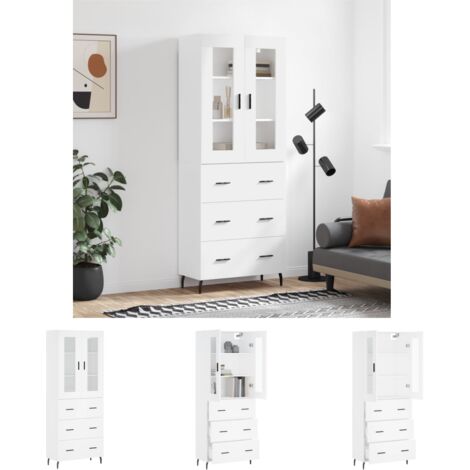 The Living Store Highboard Weiß 69,5x34x180 cm Holzwerkstoff - Sideboards