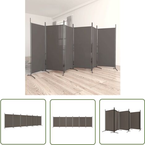 The Living Store 6-tlg. Paravent Anthrazit 520x180 cm Stoff - Paravent ...