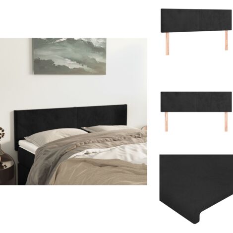 Kopfteile 2 Stk. Schwarz 72x5x78/88 cm Samt - Bettkopfteile - Samtbett ...