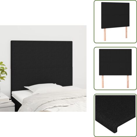 Kopfteile 2 Stk. Schwarz 80x5x78/88 cm Stoff - Bettkopfteile - Kopfteil ...