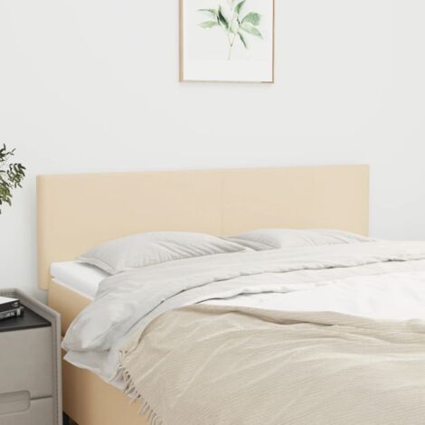 Kopfteile 2 Stk. Creme 72x5x78/88 cm Stoff - Bettkopfteil ...