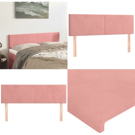 Kopfteile 2 Stk. Rosa 72x5x78/88 cm Samt - Bett Kopfteil Rosa - Samt ...