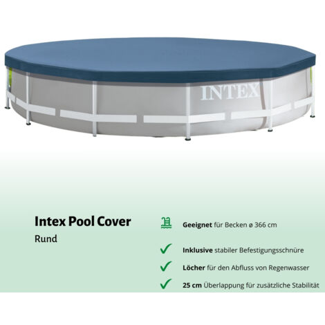 Intex Round Prism Frame Swimming Pool – 366 x 99 cm – Grau – Inklusive ...