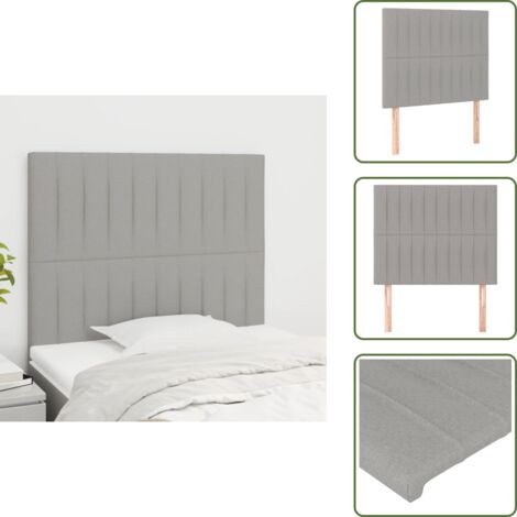 Kopfteile 2 Stk. Hellgrau 90x5x78/88 cm Stoff - Bettkopfteile ...