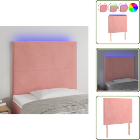 LED Kopfteil Rosa 100x5x118/128 cm Samt - Samt Kopfteil - Bett-Kopfteil ...