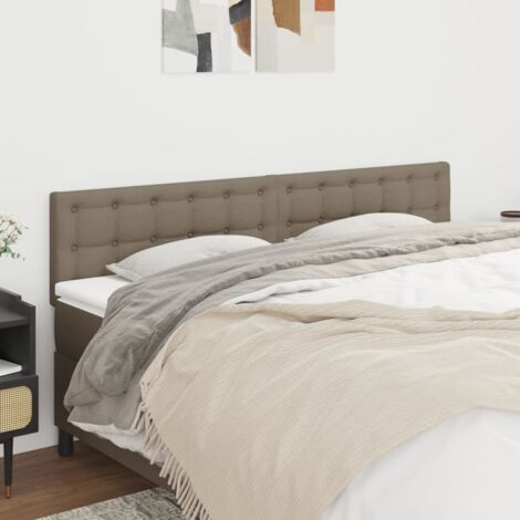 Kopfteile 2 Stk. Taupe 100x5x78/88 cm Stoff - Bettkopfteile - Kopfteil ...