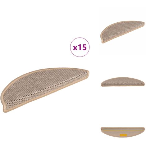 Treppenmatten Selbstklebend Sisal 15 Stk. 56x17x3 cm Hellbeige ...
