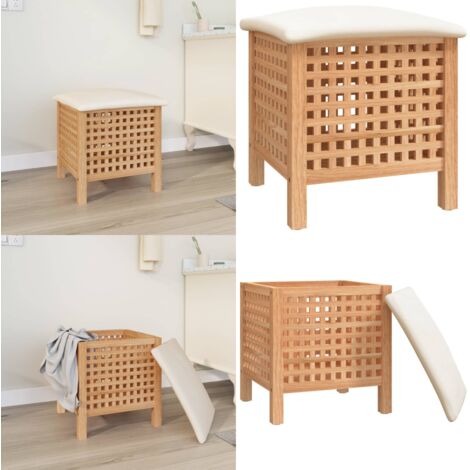 Badhocker 48x47,5x52 cm Massivholz Nussbaum - Badhocker ...