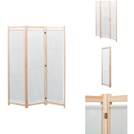 3-teiliger Raumteiler Creme 120 x 170 x 4 cm Stoff - Raumteiler ...
