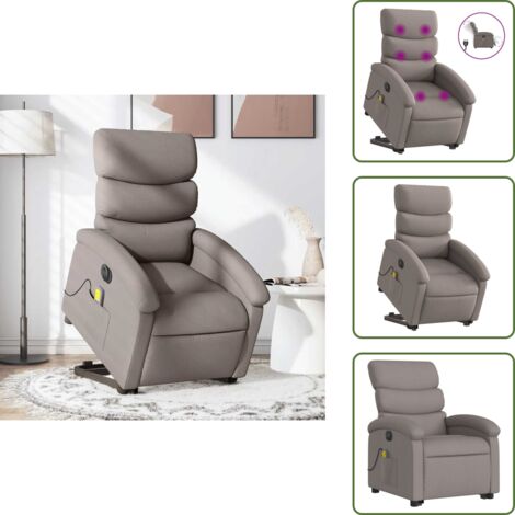 The Living Store Elektrischer Massagesessel mit Aufstehhilfe Taupe ...
