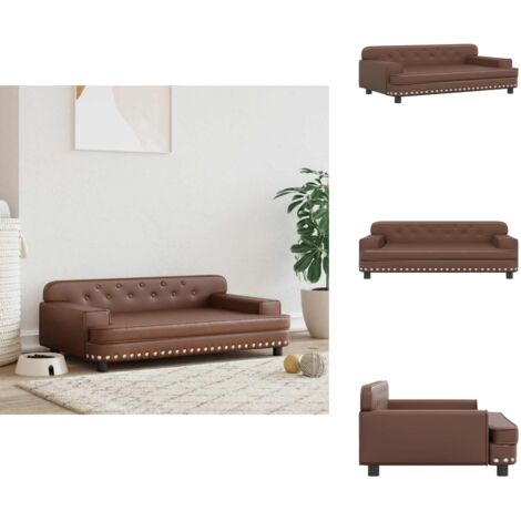 Hundebett Braun 90x53x30 cm Kunstleder - Hunde Bett - Haustierbett - Hundeplatz - Sofabed Für ...