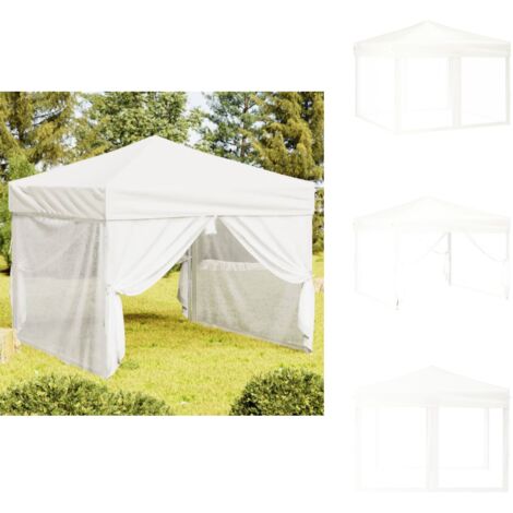 Partyzelt Faltbar mit Seitenwänden Weiß 3x3 m - Outdoor-Zelt ...