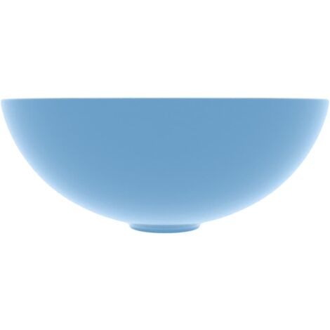 The Living Store Waschbecken Keramik Hellblau Rund - Waschbecken ...