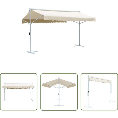 The Living Store Freistehende Markise 500x300 cm Creme - Freistehende ...