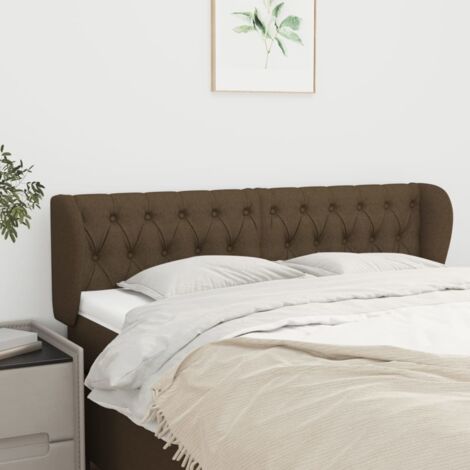 Kopfteil mit Ohren Dunkelbraun 163x23x78/88 cm Stoff - Kopfteil ...