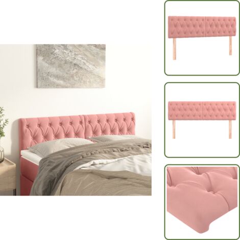 Kopfteile 2 Stk. Rosa 80x7x78/88 cm Samt - Bettkopfteile - Rosa - Samt ...