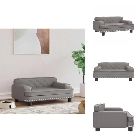 Hundebett Grau 70x45x30 cm Kunstleder - Hundebett - Haustierbett - Hundeliege - Sofabett Für ...