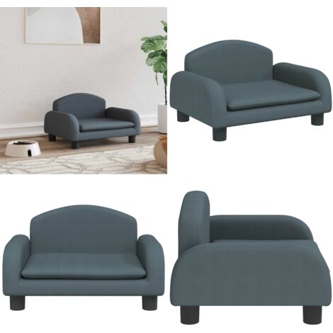 Hundebett Dunkelgrau 50x40x30 cm Stoff - Hunde Bett - Hundebett - Haustierbett - Kleines ...