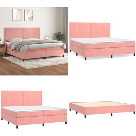 Boxspringbett mit Matratze Rosa 200x200 cm Samt - Samtbett ...