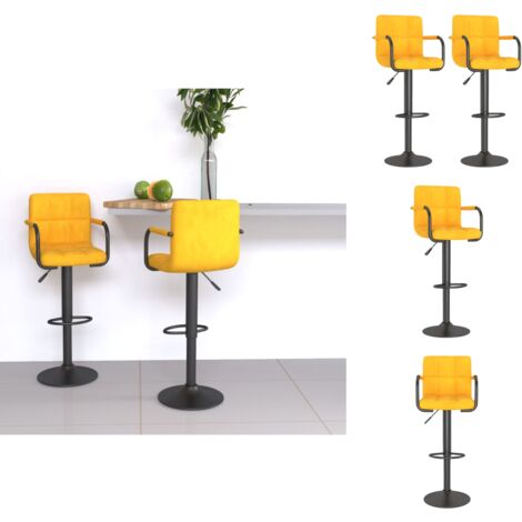 Barhocker - Living Barhocker 2 Stk. Senfgelb Samt