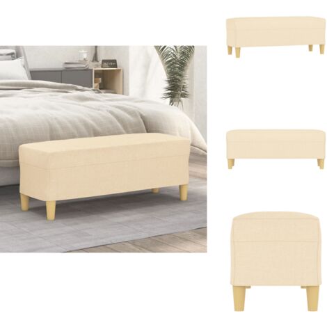 Sitzbank Creme 100x35x41 cm Stoff - Sitzbank - Creme Sofa - Polsterbank ...