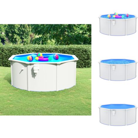 Pools - Living Pool mit Stahlwand 300x120 cm Weiß