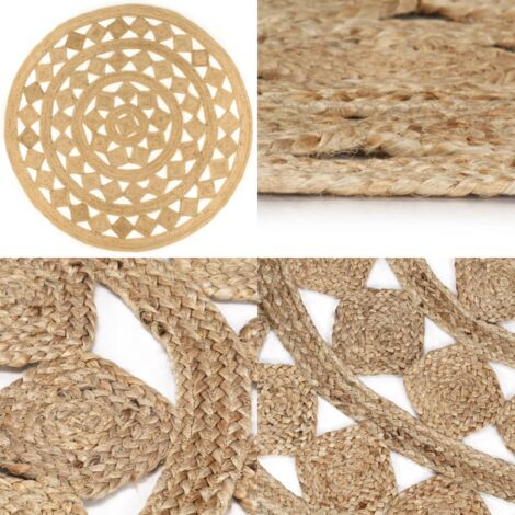 Teppich Handgefertigt Geflochten Jute 240 cm - Naturfaser Teppich ...
