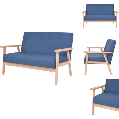 2-Sitzer-Sofa Stoff Blau - 2-Sitzer Sofa - Couch Blau - Wohnzimmersofa ...