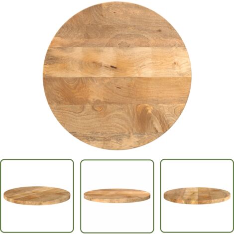The Living Store Tischplatte Ø 40x2,5 cm Rund Massivholz Mango ...