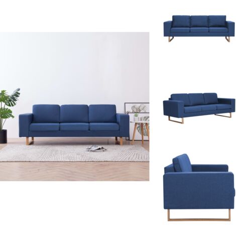3-Sitzer-Sofa Stoff Blau - 3-Sitzer Sofa - Couch Blau - Wohnzimmermöbel ...