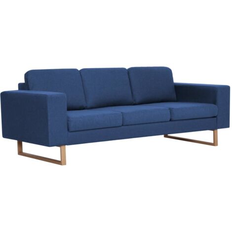 3-Sitzer-Sofa Stoff Blau - 3-Sitzer Sofa - Couch Blau - Wohnzimmermöbel ...