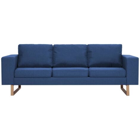 3-Sitzer-Sofa Stoff Blau - 3-Sitzer Sofa - Couch Blau - Wohnzimmermöbel ...