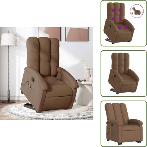 The Living Store Elektrischer Massagesessel mit Aufstehhilfe Braun ...