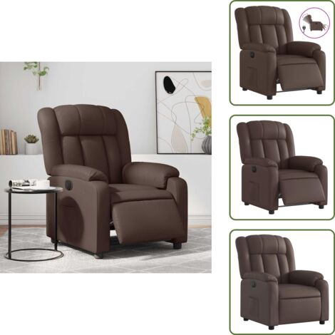 The Living Store Elektrischer Relaxsessel Braun Kunstleder ...