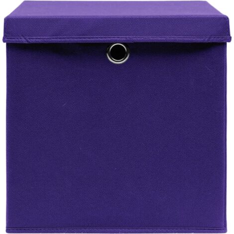 Aufbewahrungsboxen mit Deckeln 10 Stk. 28x28x28 cm Lila ...