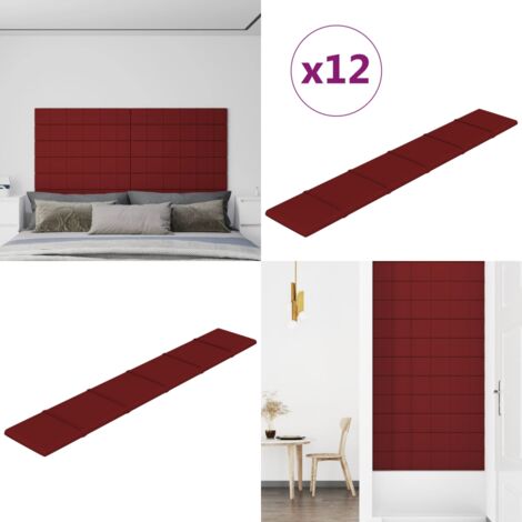 Wandpaneele 12 Stk. Weinrot 90x15 cm Stoff 1,62 m² - Wandpaneele ...