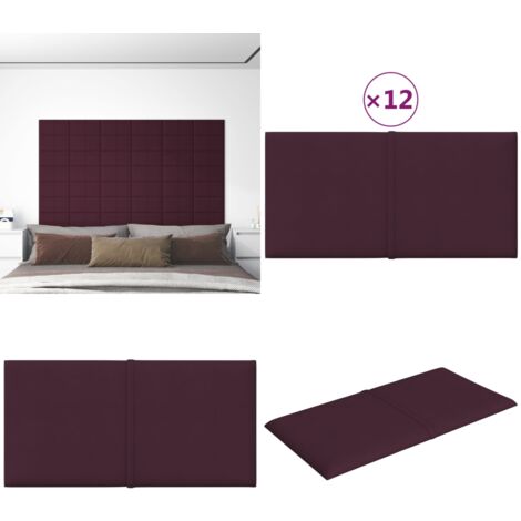 Wandpaneele 12 Stk. Lila 30x15 cm Stoff 0,54 m² - Wanddeko ...