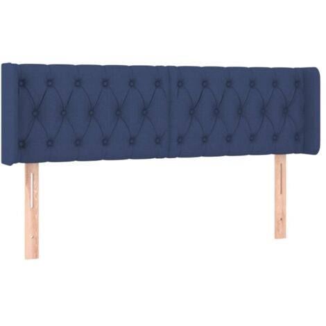 Kopfteil mit Ohren Blau 163x16x78/88 cm Stoff - Kopfteil - Kopfteile ...
