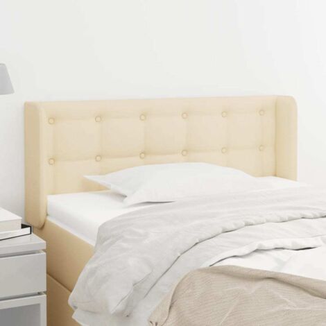 Kopfteil mit Ohren Creme 93x16x78/88 cm Stoff - Bettkopfteil ...
