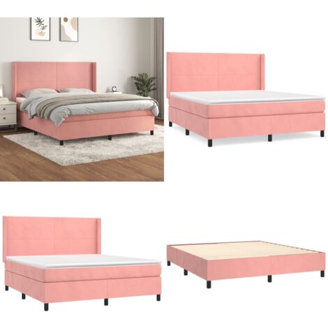 Boxspringbett mit Matratze Rosa 160x200 cm Samt - Samtbett ...