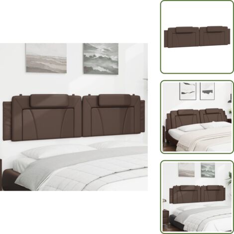 The Living Store Kopfteil-Kissen Braun 200 cm Kunstleder - Kopfteil ...