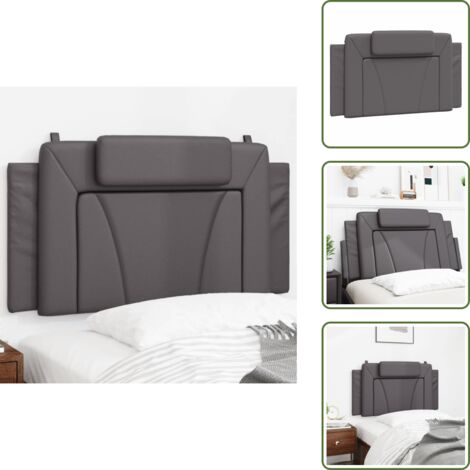 The Living Store Kopfteil-Kissen Grau 100 cm Kunstleder - Kopfteil ...