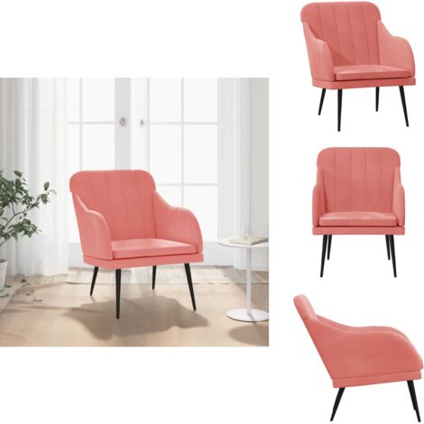 Sessel Rosa 63x76x80 cm Samt - Samtsessel - Rosa Sessel ...